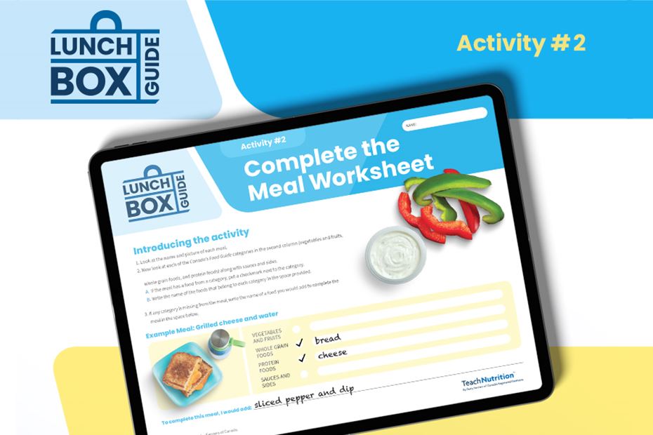 Complete the Meal Activity | Teach Nutrition Prairies